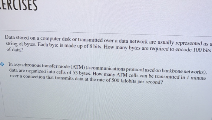 Solved Data stored on a computer disk or transmitted over a | Chegg.com
