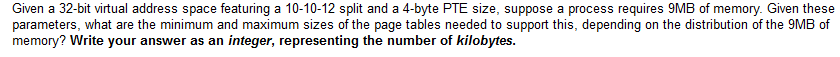 Solved Given a 32-bit virtual address space featuring a | Chegg.com