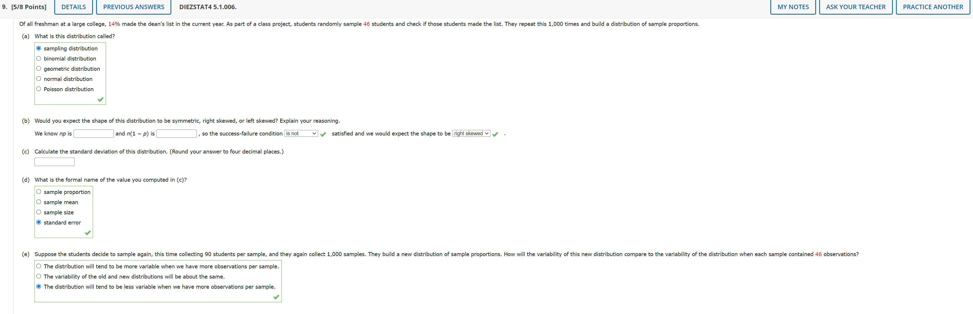 Solved A What Is This Distribution Called O Sampling