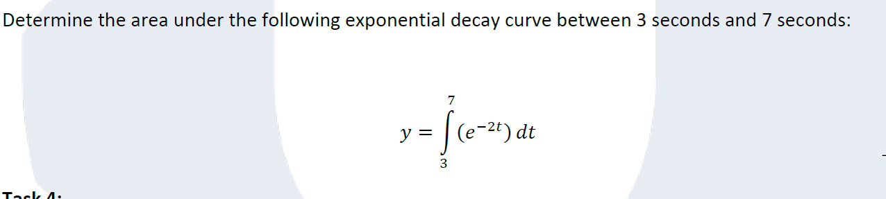 Solved Determine the area under the following exponential | Chegg.com