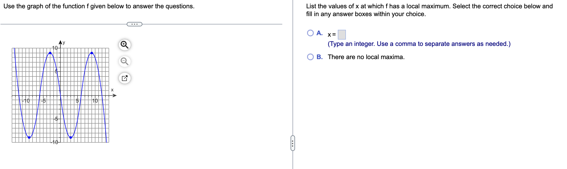 Solved Use the graph of the function f given below to answer | Chegg.com