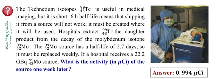 Solved The Technetium isotopes笤Tc is useful in medical | Chegg.com