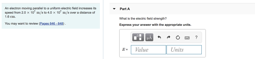 Solved An Electron Moving Parallel To A Uniform Electric