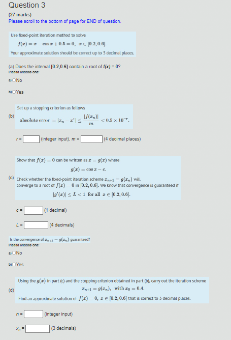 Solved (27 marks) Please scroll to the bottom of page for | Chegg.com