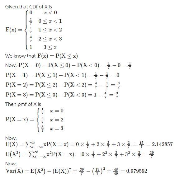 Solved For each of the discrete random variables. Calculate | Chegg.com