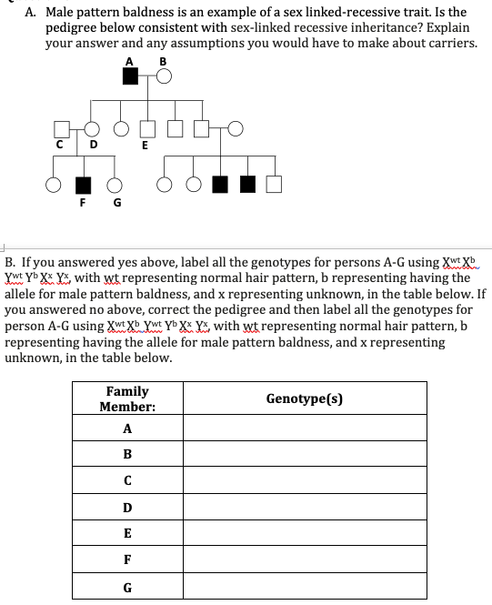 Solved A. Male pattern baldness is an example of a sex | Chegg.com