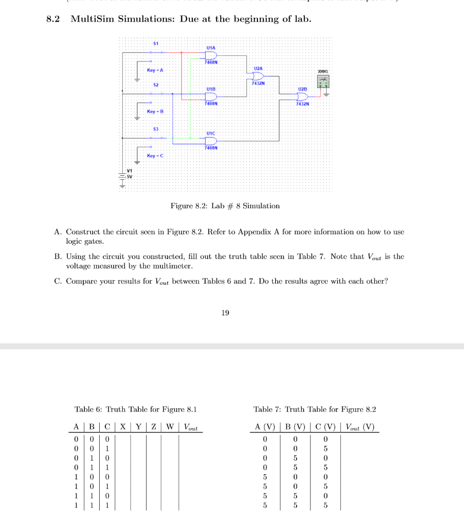 8.2 MultiSim Simulations: Due at the beginning of | Chegg.com