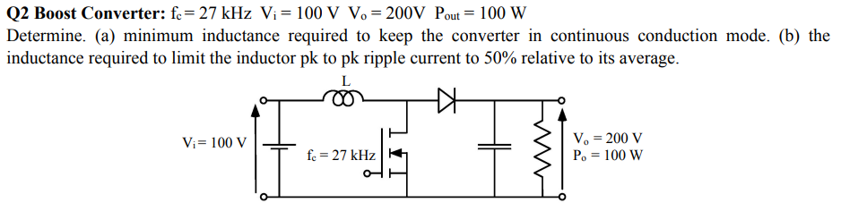 Solved by an EXPERT Q2 ﻿Boost Converter: | Chegg.com