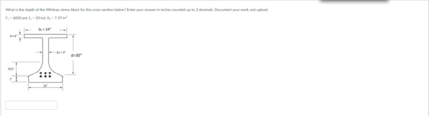 Solved What is the depth of the Whitney stress block for the | Chegg.com