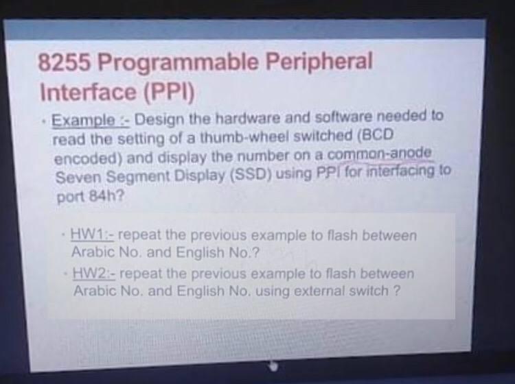 Solved 8255 Programmable Peripheral Interface (PPI) Example | Chegg.com