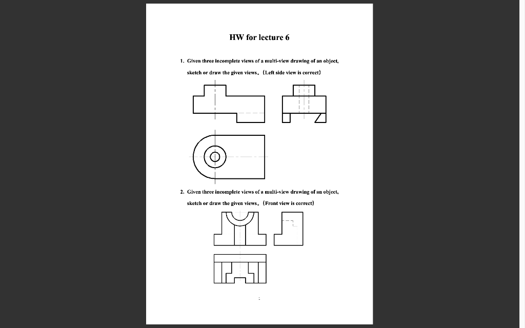 Solved HW for lecture 6 1. Given three incomplete views of a | Chegg.com
