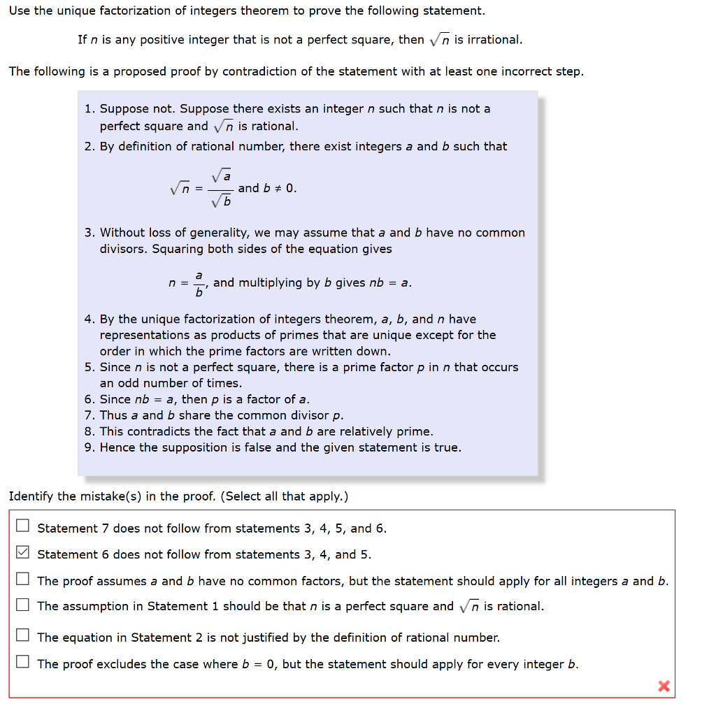 Solved Use The Unique Factorization Of Integers Theorem To
