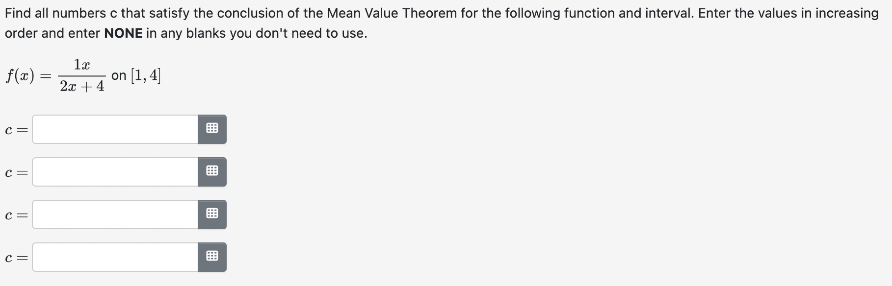Solved Find all numbers c ﻿that satisfy the conclusion of | Chegg.com