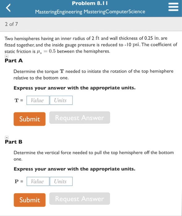 Solved Problem 8.1 MasteringEngineering | Chegg.com