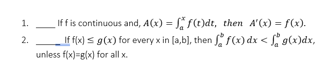 Solved 1. If f is continuous and, A(x)=∫axf(t)dt, then | Chegg.com