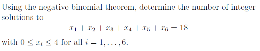 Solved Using the negative binomial theorem, determine the | Chegg.com