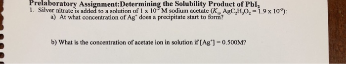 Solved Prelaboratory Assignment:Determining the Solubility | Chegg.com