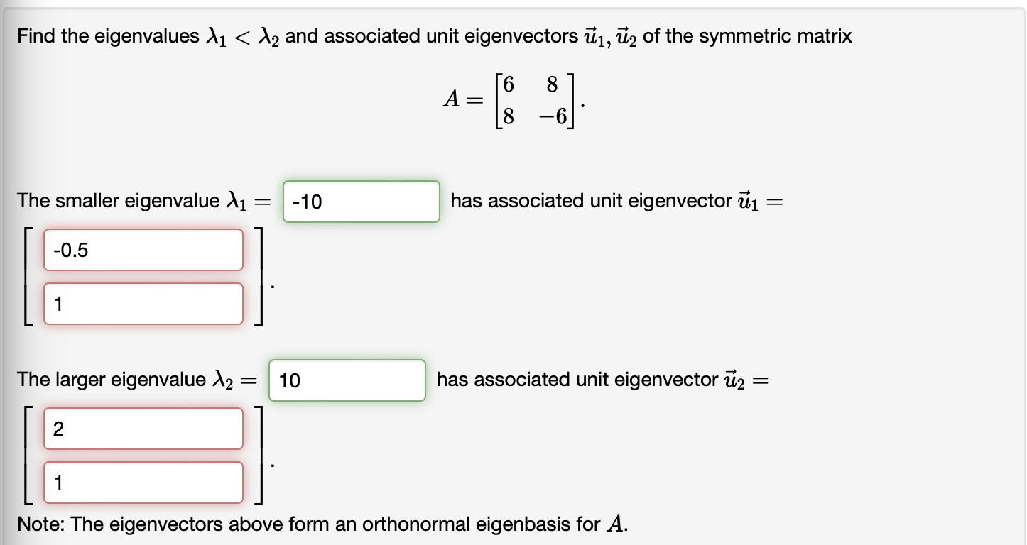 Solved Find the eigenvalues λ1