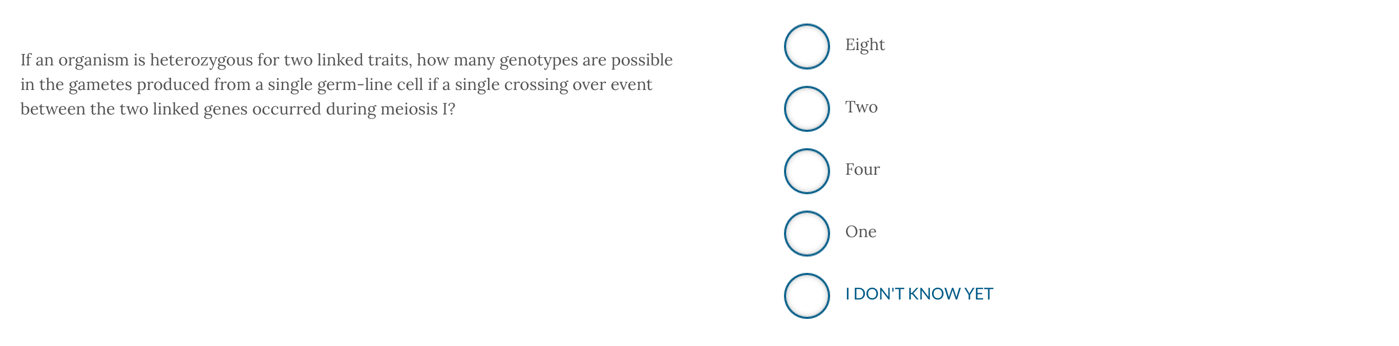 Solved If an organism is heterozygous for two linked traits, | Chegg.com
