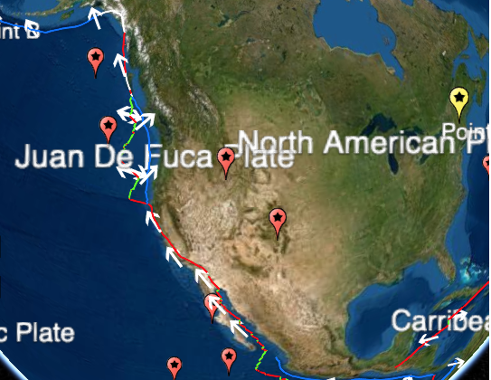 Juan De Fuca Plate World Map