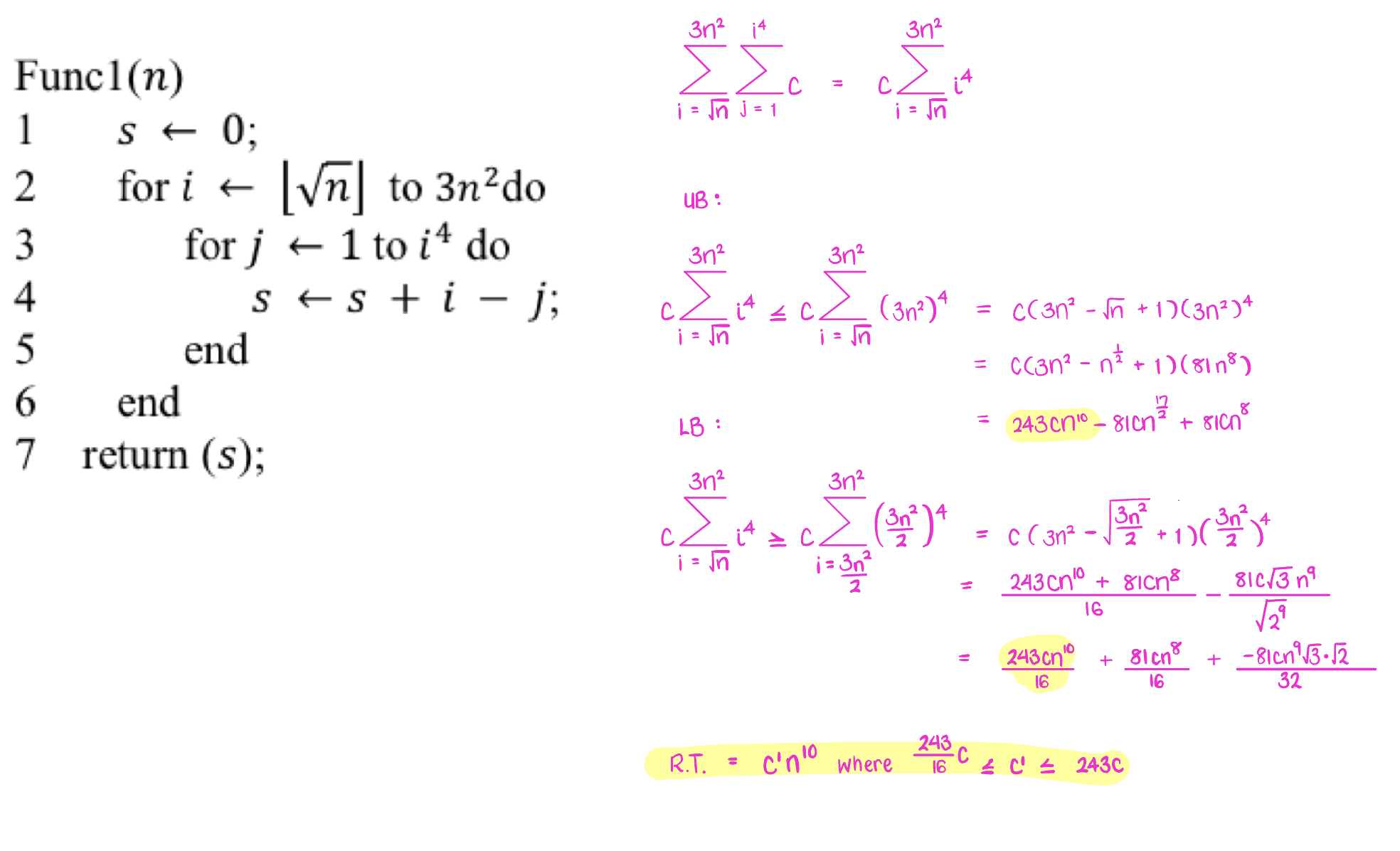 DO problems d, e, and f pleaseDetermine the running | Chegg.com