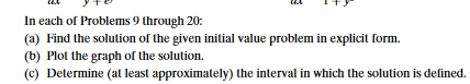 Solved In each of Problems 9 through 20: (a) Find the | Chegg.com