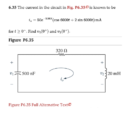 Solved 6.35 The current in the circuit in Fig. P6.35 is | Chegg.com