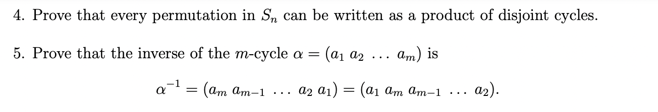 Solved 4. Prove that every permutation in Sn can be written | Chegg.com