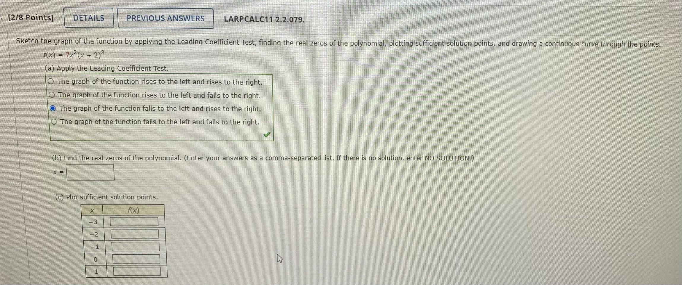 Solved [278 Points] DETAILS PREVIOUS ANSWERS LARPCALC11 | Chegg.com