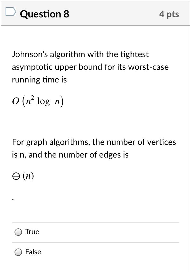 Solved Question 7 4 Pts Bellman Ford Algorithm With The
