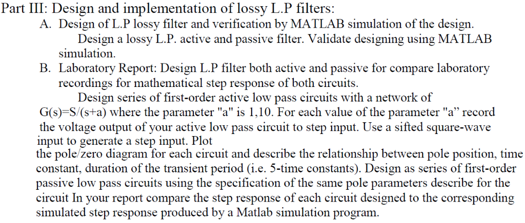 Solved Part Iii Design And Implementation Of Lossy Lp
