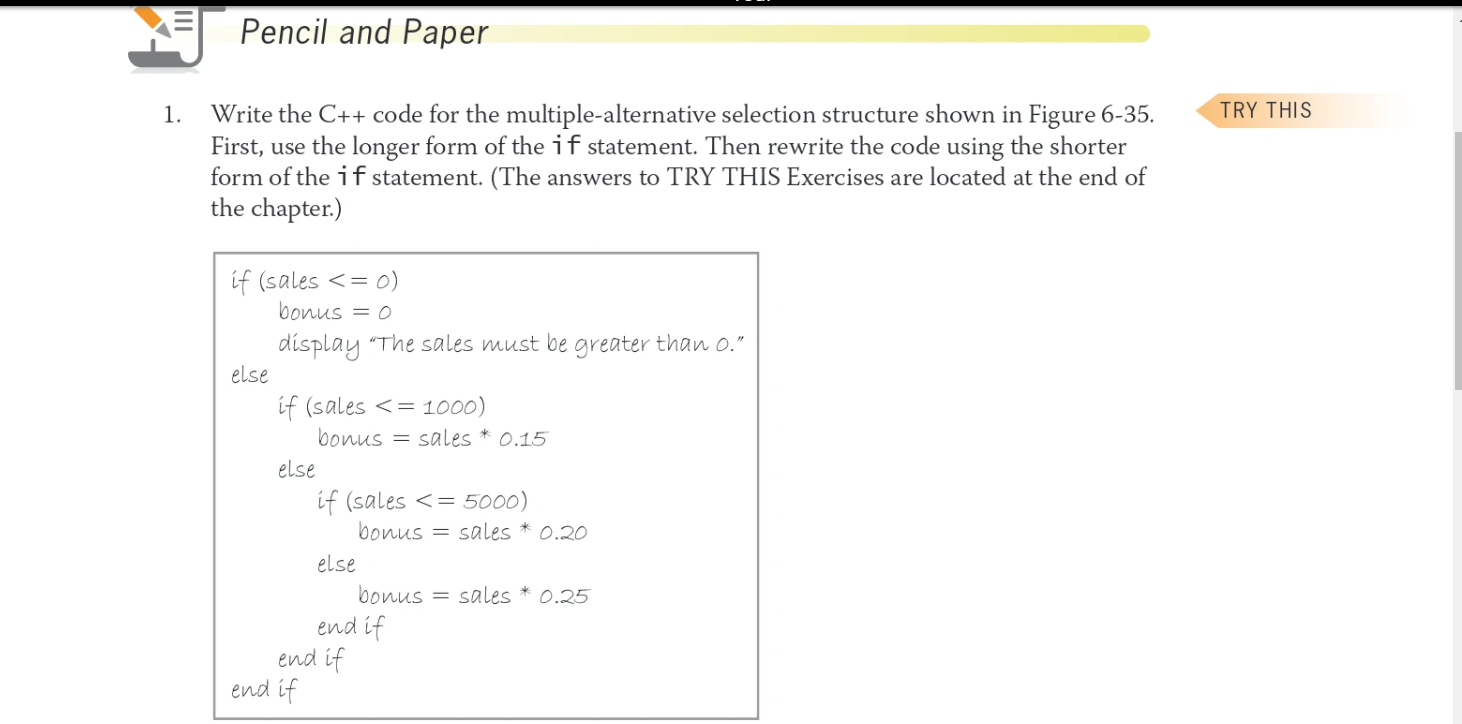 Solved Write the C++ code for the multiple-alternative | Chegg.com