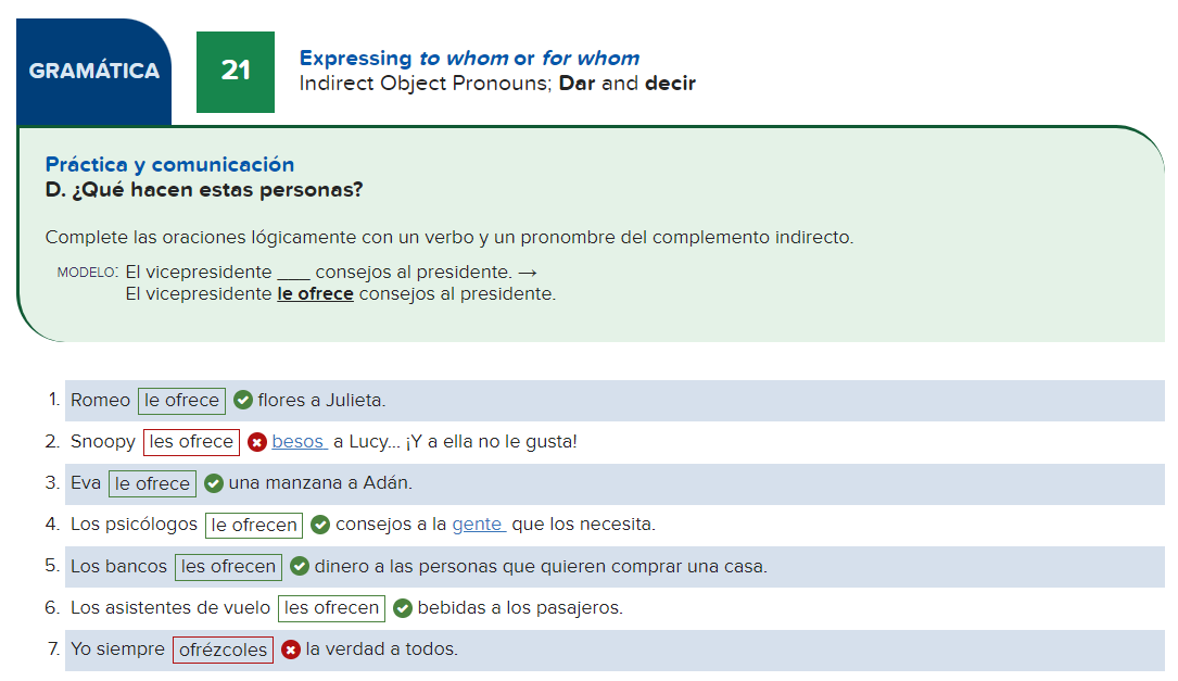 Expressing to whom or for whom Indirect Object | Chegg.com