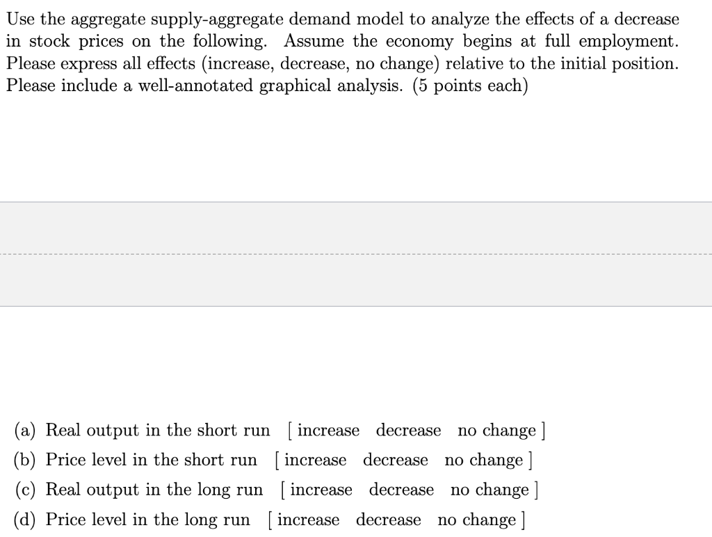 Solved Use the aggregate supply-aggregate demand model to | Chegg.com