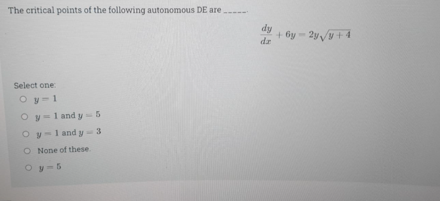 Solved Which Of The Following Is A Second Order Nonlinear