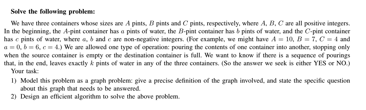 Solved Solve the following problem: We have three containers | Chegg.com