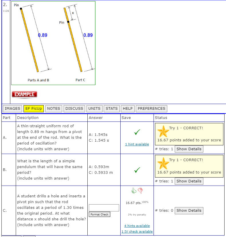 Solved Parts A and B Part C EAAMPLE | Chegg.com