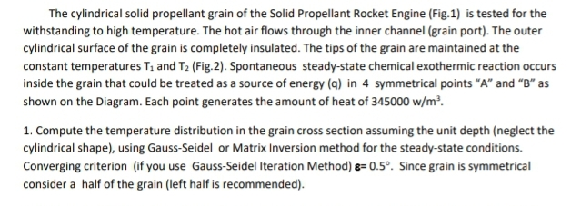 The cylindrical solid propellant grain of the Solid | Chegg.com
