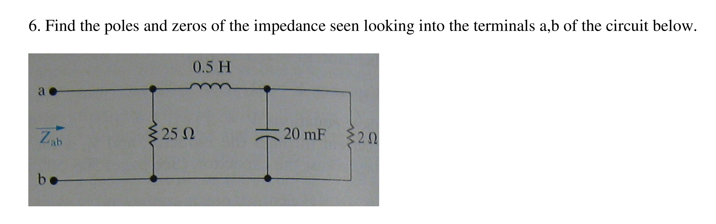 Solved 6. Find the poles and zeros of the impedance seen | Chegg.com