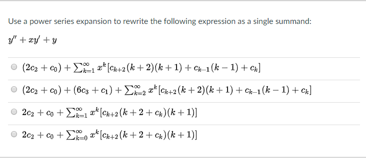 Solved Use a power series expansion to rewrite the following | Chegg.com