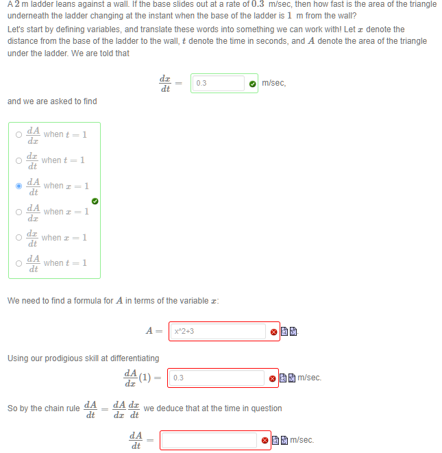 Solved A 2 m ladder leans against a wall. If the base slides | Chegg.com
