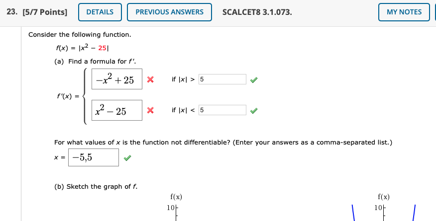 Solved 23. [5/7 Points) DETAILS PREVIOUS ANSWERS SCALCET8 | Chegg.com