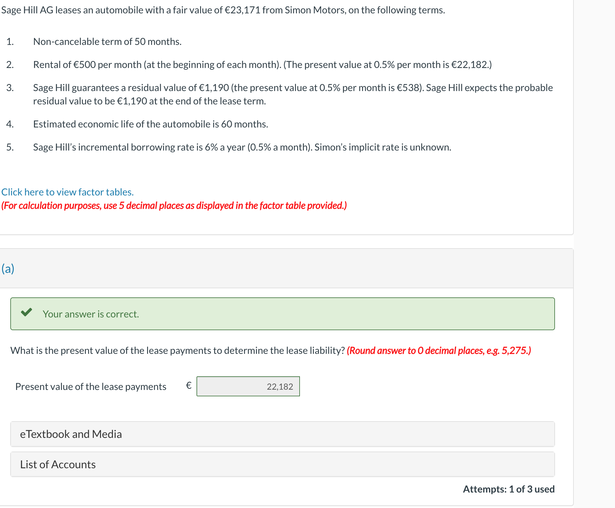 Solved Sage Hill AG leases an automobile with a fair value | Chegg.com