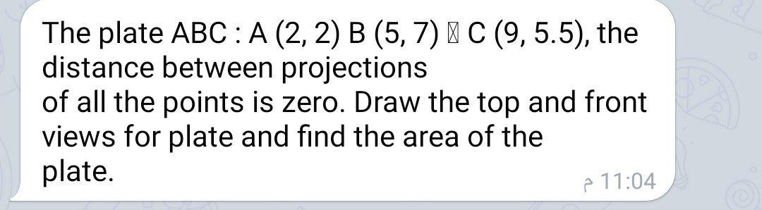 Solved The plate ABC:A (2, 2) B (5, 7) | C (9,5.5), the | Chegg.com