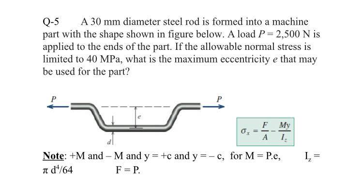 Solved Q-5 A 30 mm diameter steel rod is formed into a | Chegg.com