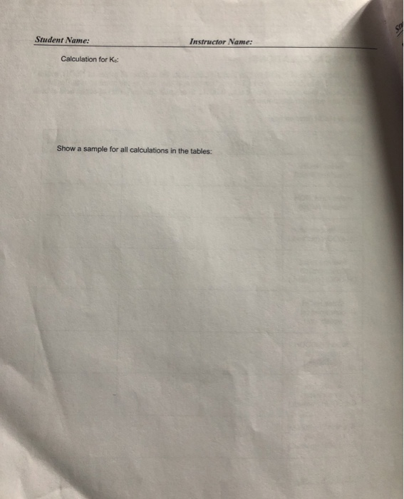 Instructor Name: Student Name: DATA (EXP #5): Part 1: | Chegg.com