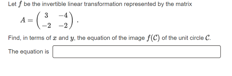 Solved Let f be the invertible linear transformation | Chegg.com