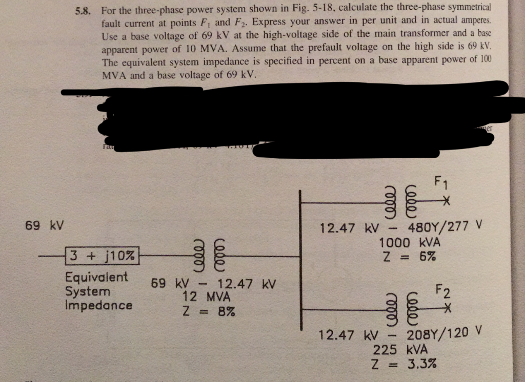 Solved For the three-phase power system shown in Fig. 5-18, | Chegg.com