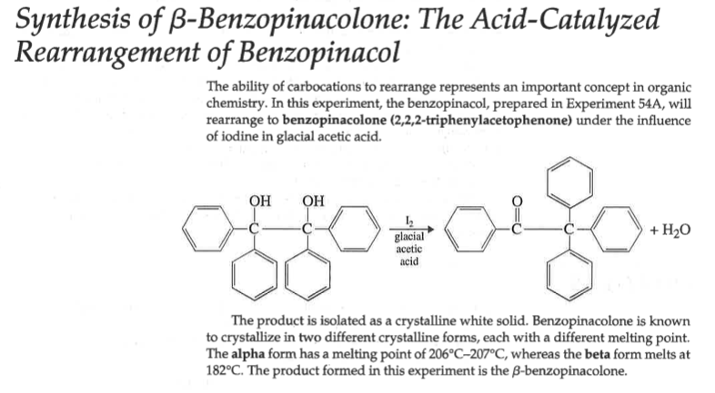 Solved Synthesis of B-Benzopinacolone: The Acid-Catalyzed | Chegg.com
