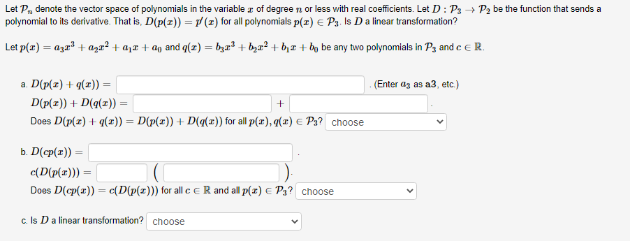 Solved Let Pn denote the vector space of polynomials in the | Chegg.com